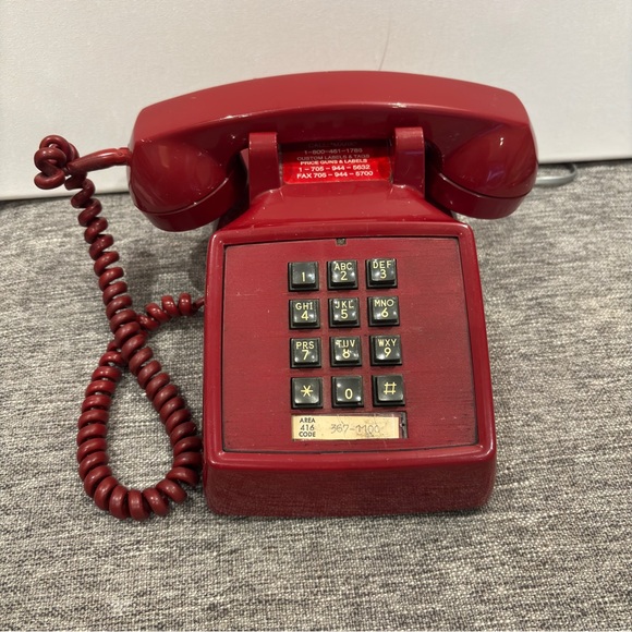 Other | Red Push Button Telephone Vintage Table Top Desk Landline Made ...